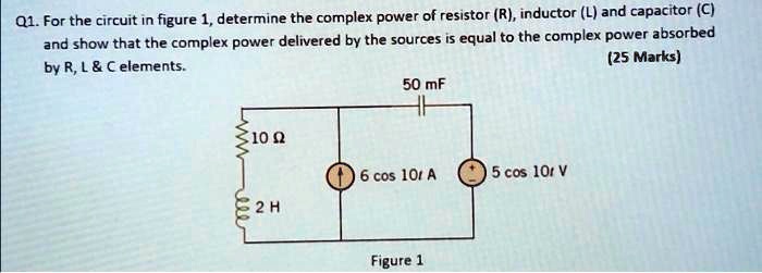 Q1. For the circuit in figure 1, determine the complex power of ...
