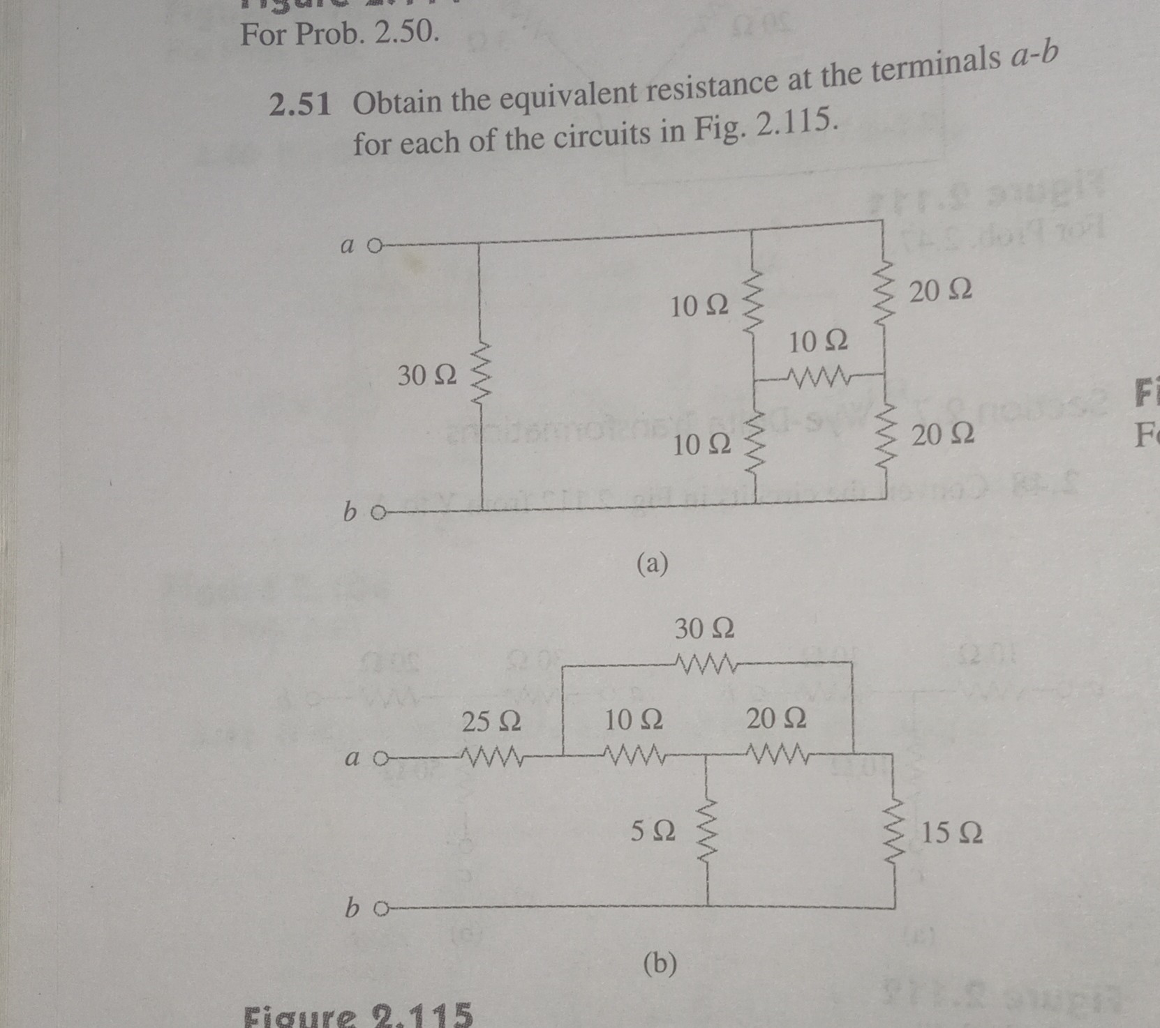 for prob 250 251 obtain the equivalent resistance at the terminals a b ...