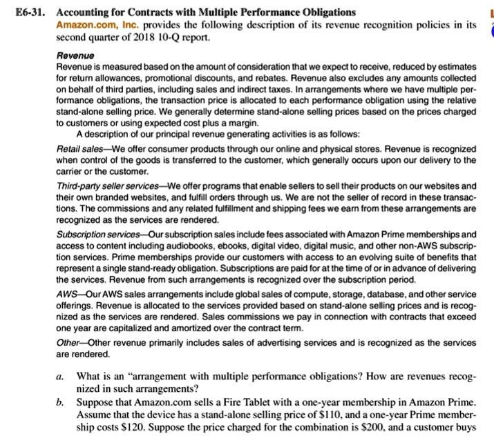 e6 31 accounting for contracts with multiple performance obligations ...