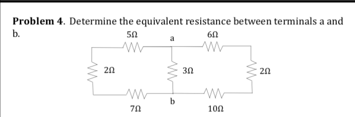SOLVED: Problem 4. Determine the equivalent resistance between ...