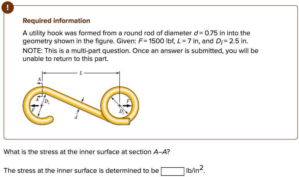 SOLVED: Required information A utility hook was formed from a round rod ...