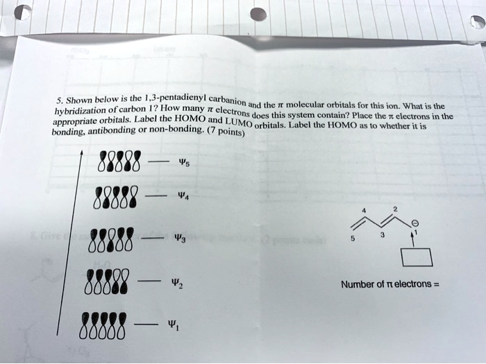 shown below is the pentadienyl carbanion bridization of carbon i how ...