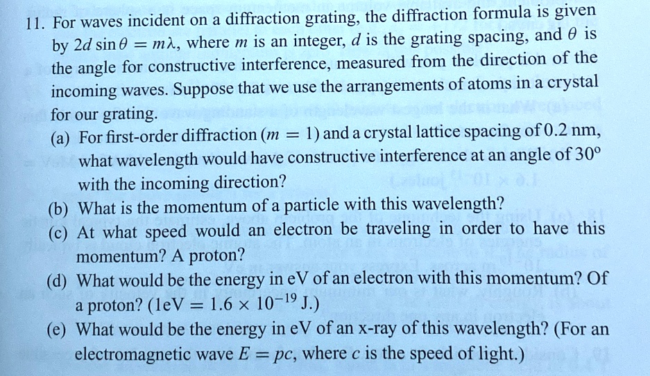 11. For waves incident on a diffraction grating, the diffraction ...