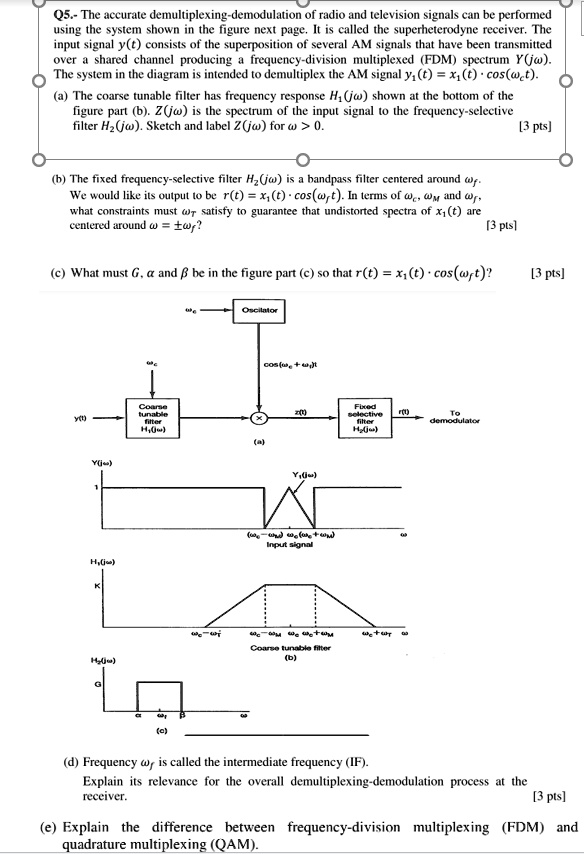q5 the accurate demultiplexing demodulation of radio and television signals can be performed ...