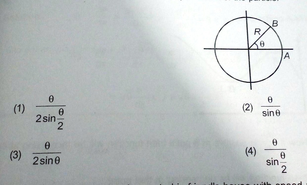 a particle moves from a to b in a circular path of radius r covering an angle 0 as shown in ...