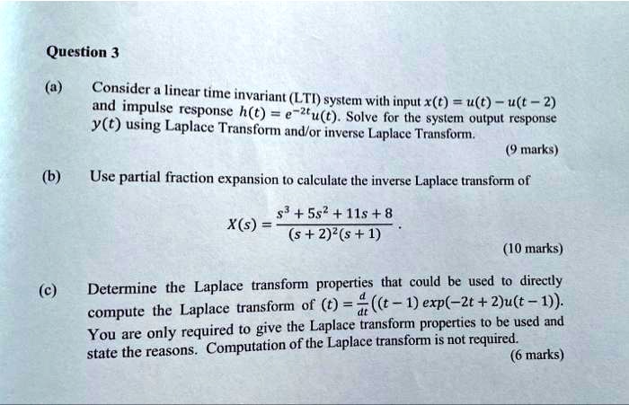 SOLVED: (a) Find the inverse Laplace transform of y(t) using Laplace ...