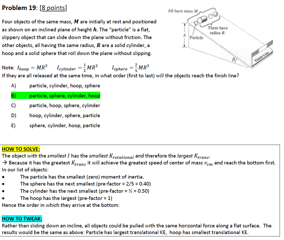 SOLVED: Problem 19: [8 points] Four objects of the same mass, M are ...