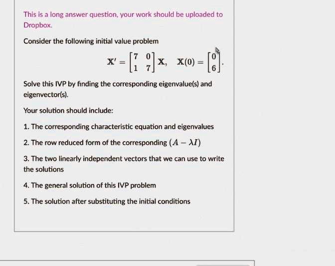 Solved This Is A Long Answer Questionyour Work Should Be Uploaded To Dropbox Consider The