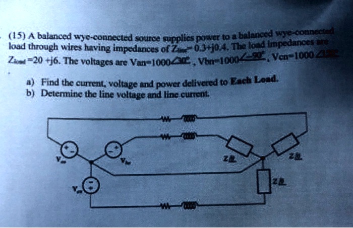 SOLVED: b Determine the line voltage and line current.
