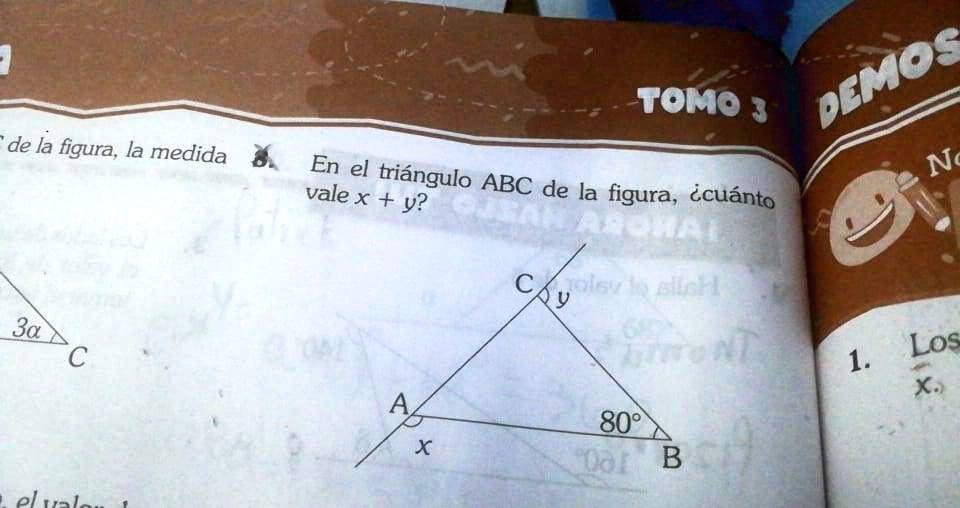 SOLVED: Cual es la respuesta? DEMOS TOMO 3 En el triángulo N vale x + y ...