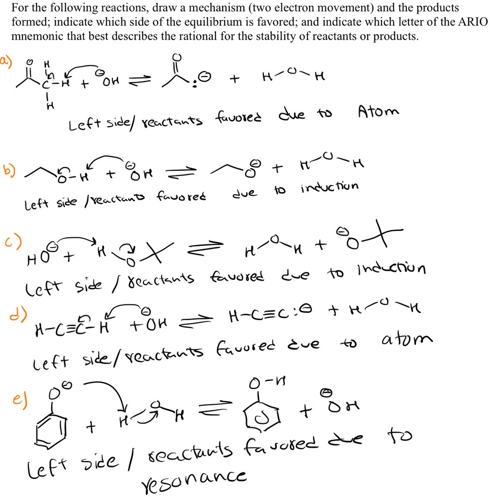 For the following reactions, draw a mechanism (two electron movement ...