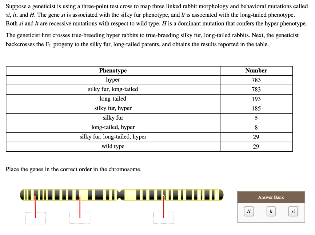 suppose geneticist is using a three point test cross to map three ...