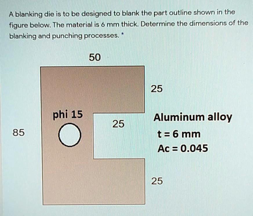 SOLVED: A blanking die isto be designed to blank the part outline shown ...