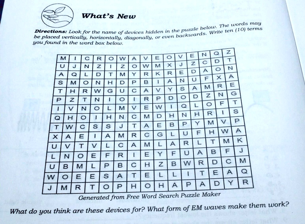 What's New Directions: Look for the name of devices hidden in the ...