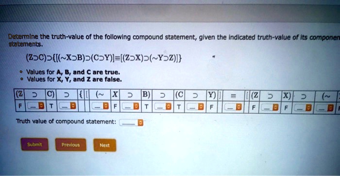 SOLVED:Detenlne the truth-value of the followlng compound statement ...