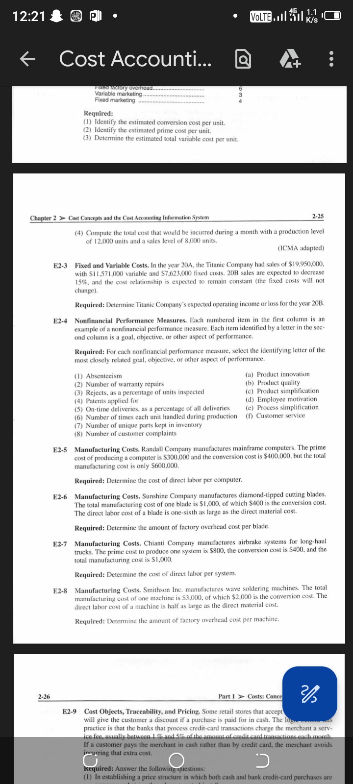 SOLVED: 12: 21 Cost Accounti... Fixed tactory overhead Variable ...