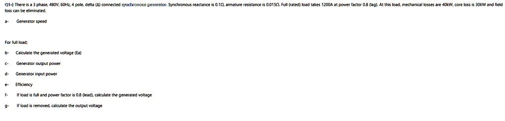 SOLVED: Texts: There is a 3-phase 480V 60Hz 4-pole delta connected ...