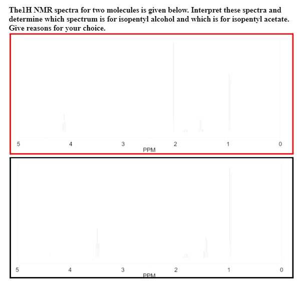 SOLVED: ThelH NMR spectra for two molecules is given below.Interpret ...