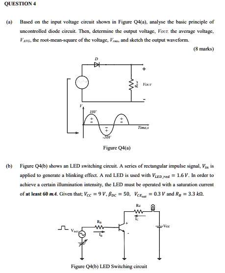 SOLVED: QUESTION 4 (a) Based on the input voltage circuit shown in Figure Q4(a), analyze the ...