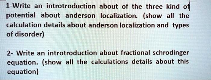 SOLVED: 1- Write an introduction about the three kinds of potential in ...