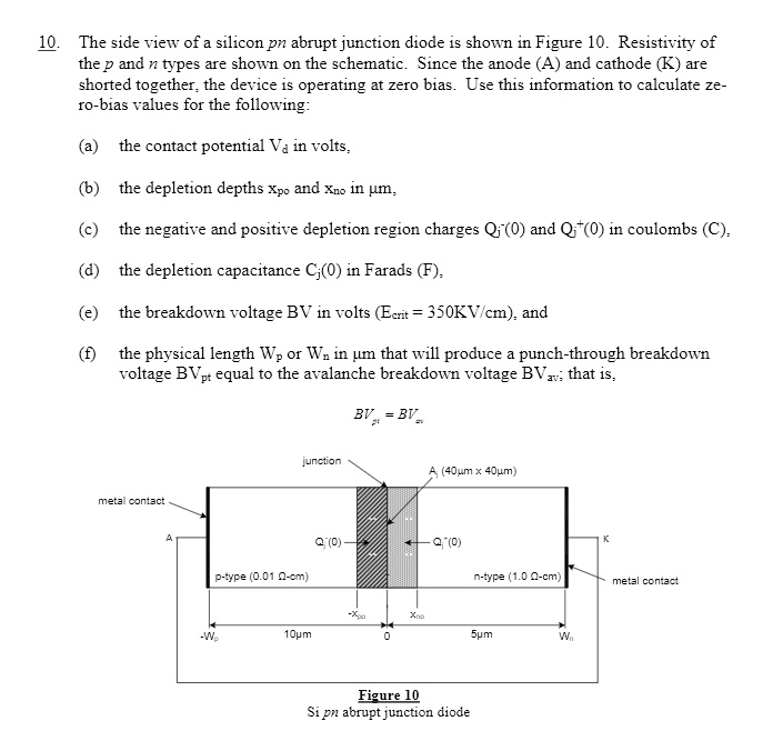 please just answer e and f thankyou 10 the side tiew of silicon pn ...