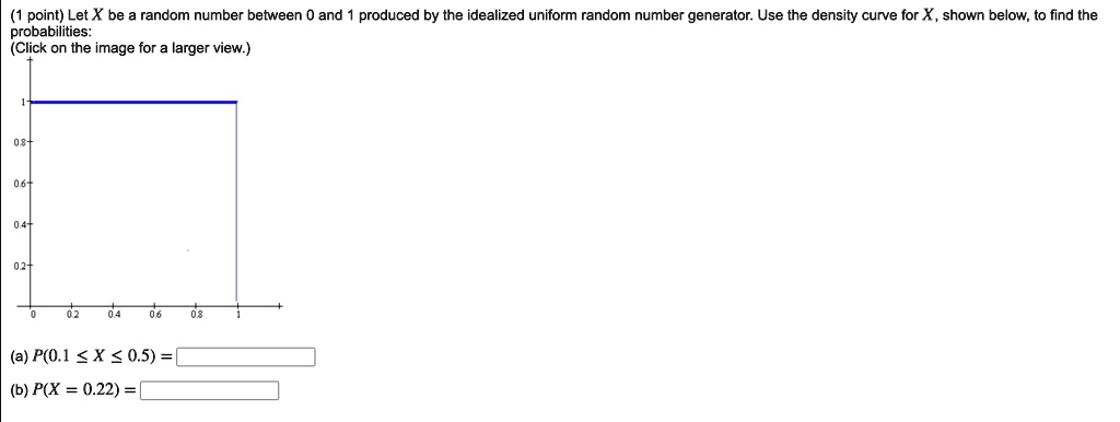 SOLVED: point) Let X be random number between and produced by the idealized uniform random ...