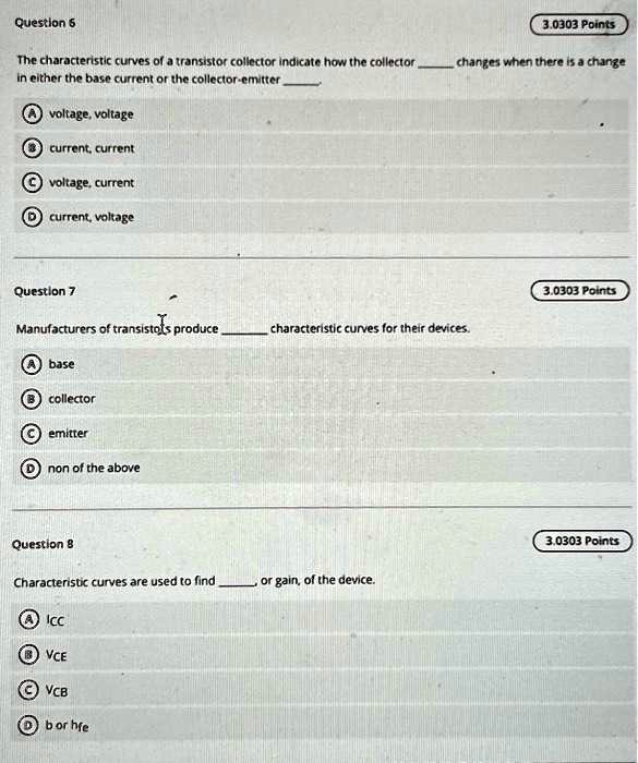 SOLVED: Question 6 The characteristic curves of a transistor collector ...