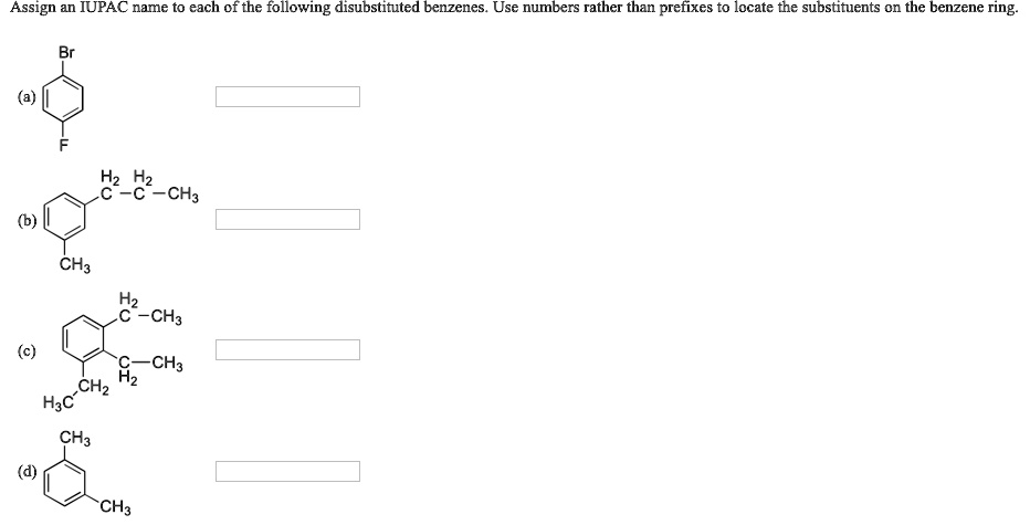 assign an iupac name to each of the following disubstituted benzenes ...