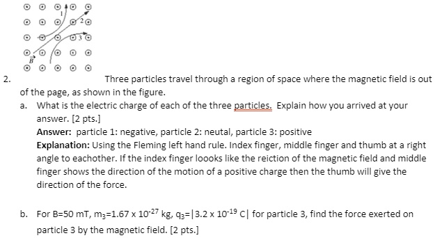 SOLVED: Three particles travel through a region of space where the ...