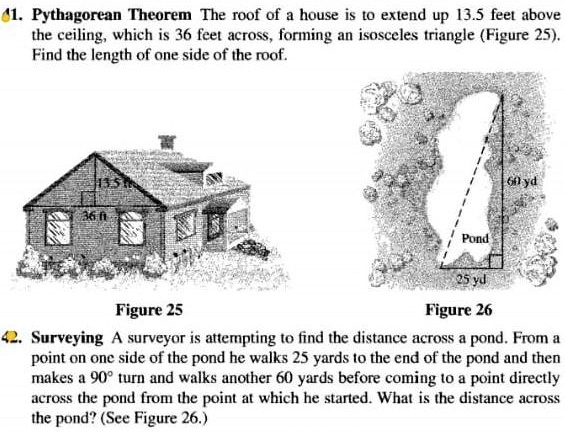 41 pythagorean theorem the roof of a house is 0 exlend up 135 feet ...