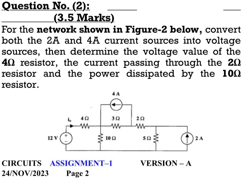 SOLVED: Question No. (2): (3.5 Marks). For the network shown in Figure ...