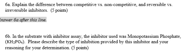 6a. Explain the difference between competitive vs. non-competitive, and ...