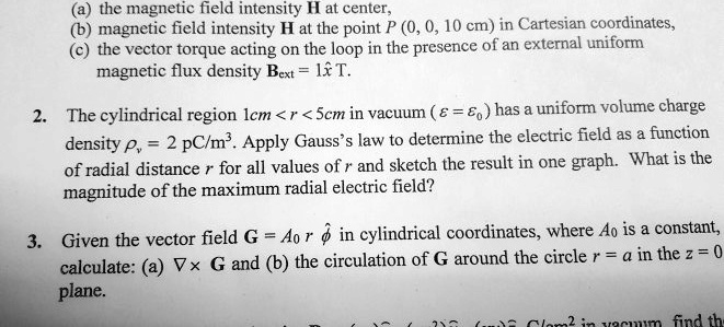 SOLVED: a) The magnetic field intensity H at the center. b) The ...