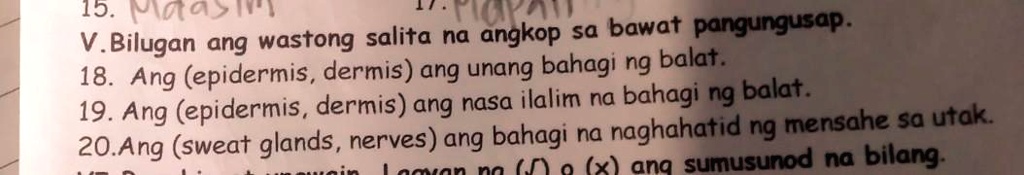 SOLVED: ibigay Ang tamang sagot please 13. 010a,i 17. Tiuka VBilugan ...