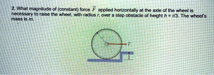2 what magnitude of constant force f applied horizontally at the axle ...