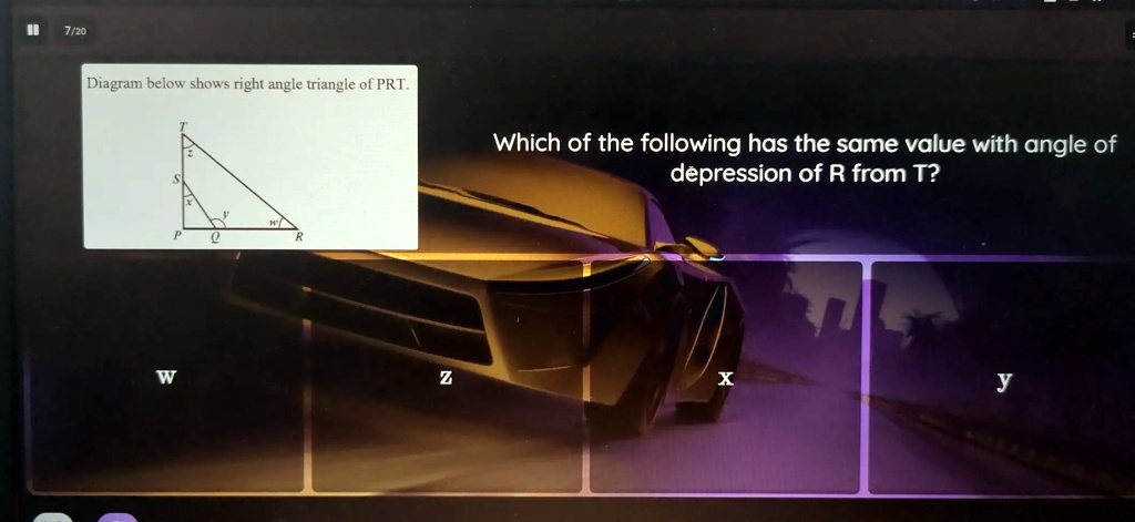Diagram below shows right angle triangle of PRT. Which of the following ...