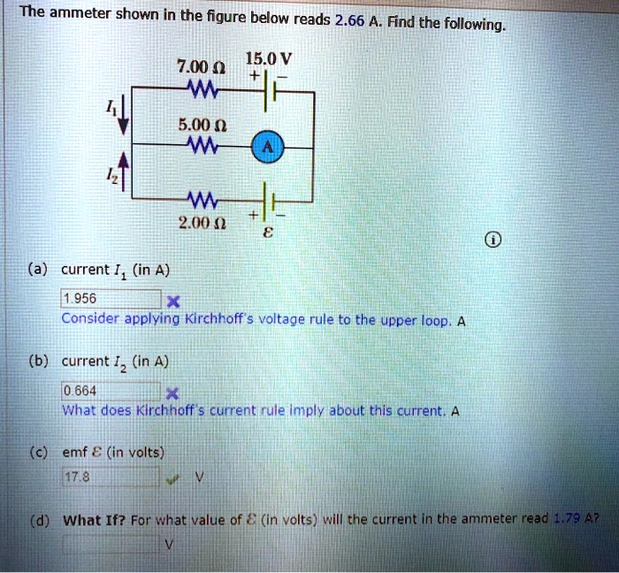 the ammeter shown in the figure below reads 266 a find the following ...
