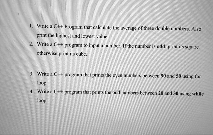 Solved 1write A C Program That Calculate The Average Of Three Double Numbersalso Print The