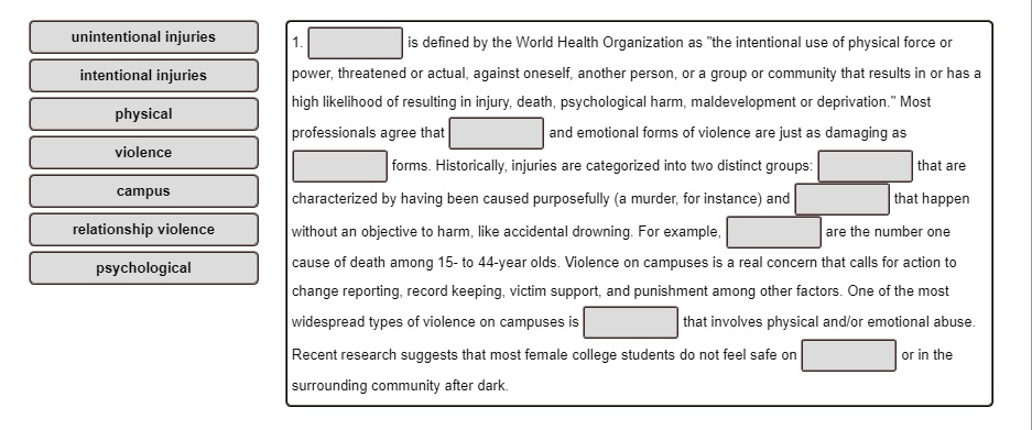 SOLVED: Understanding what violence is, and its occurrence among ...