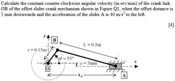 Calculate the constant counter-clockwise angular velocity (in rev/min ...