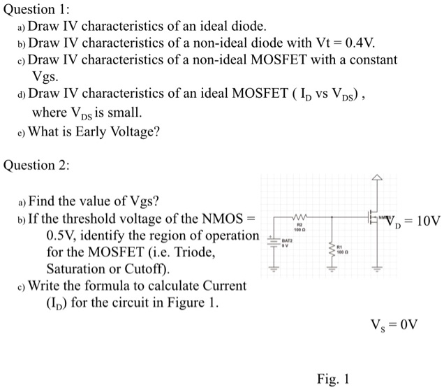 SOLVED: Question 1 : aDraw IV characteristics of an ideal diode bDraw IV characteristics of a ...