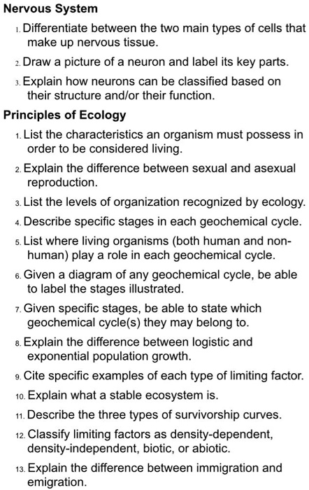 SOLVED: Nervous System Differentiate between the two main types of ...