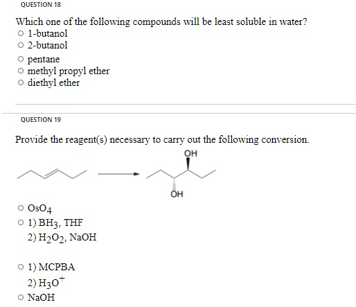 SOLVED: QUESTION 18 Which one of the following compounds will be least ...