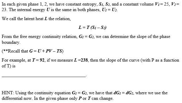 SOLVED: In each given phase 1, 2, we have constant entropy: S1, Sz, and ...