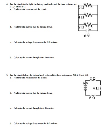 SOLVED: For the circuit to the right, the batter 2 , 4 and 6 . Find the ...