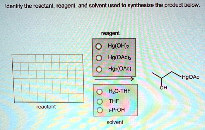 identify the reactant reagent and solvent used to synthesize the ...
