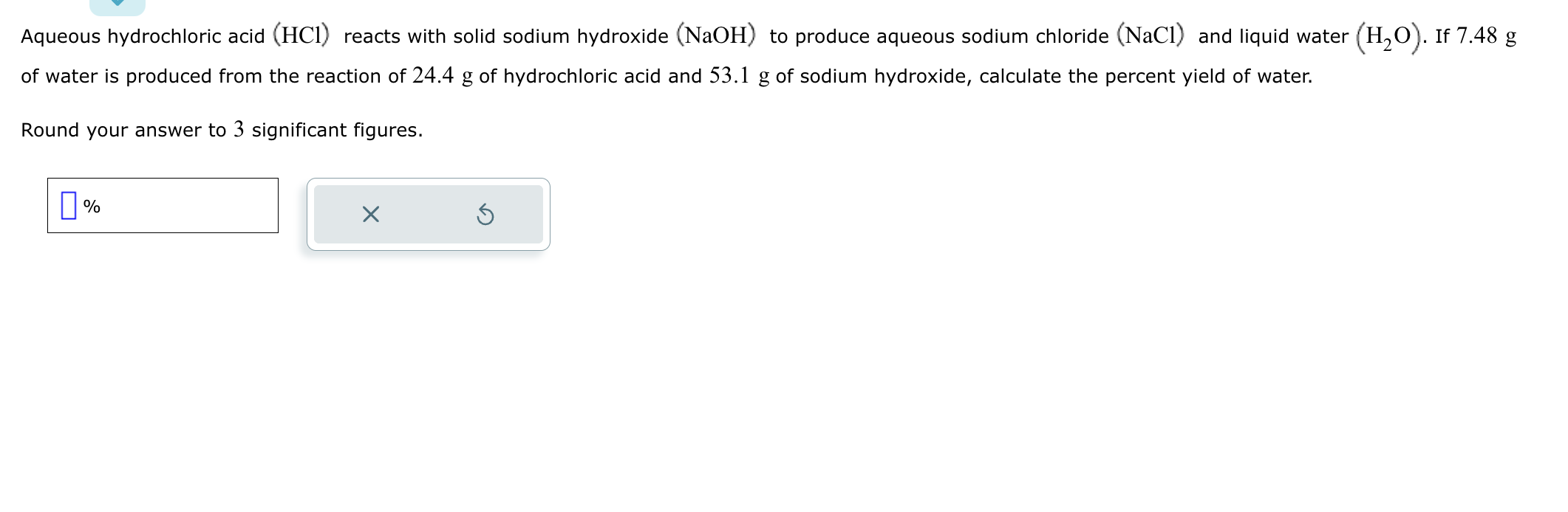 SOLVED: Aqueous hydrochloric acid (HCl) reacts with solid sodium hydroxide (NaOH) to produce ...