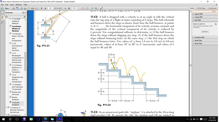 SOLVED: Beer Vector Mechanics 11.C2 A ball is dropped with a velocity ...