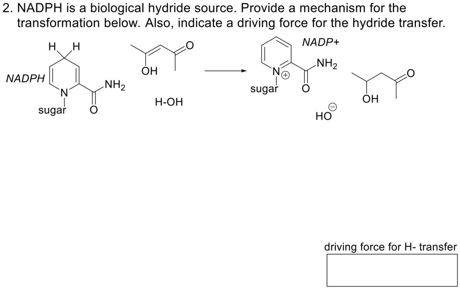 SOLVED:2. NADPH is a biological hydride source Provide mechanism for ...