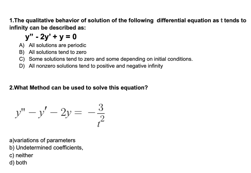 1the qualitative behavior of solution of the following differential ...